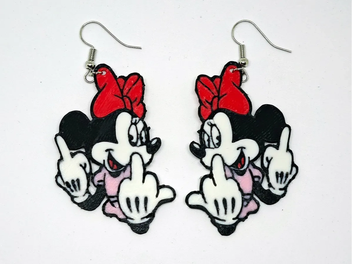 Minnie beeing rude (Middle Finger) 来自 EarRing 3D - MakerWorld