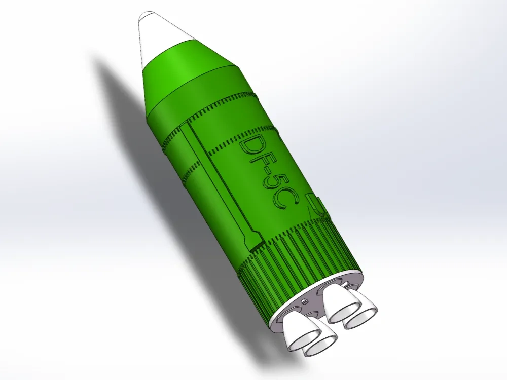 东风5C DF-5C导弹模型 摆件 笔筒 来自 szongr MakerWorld：免费下载 3D 模型