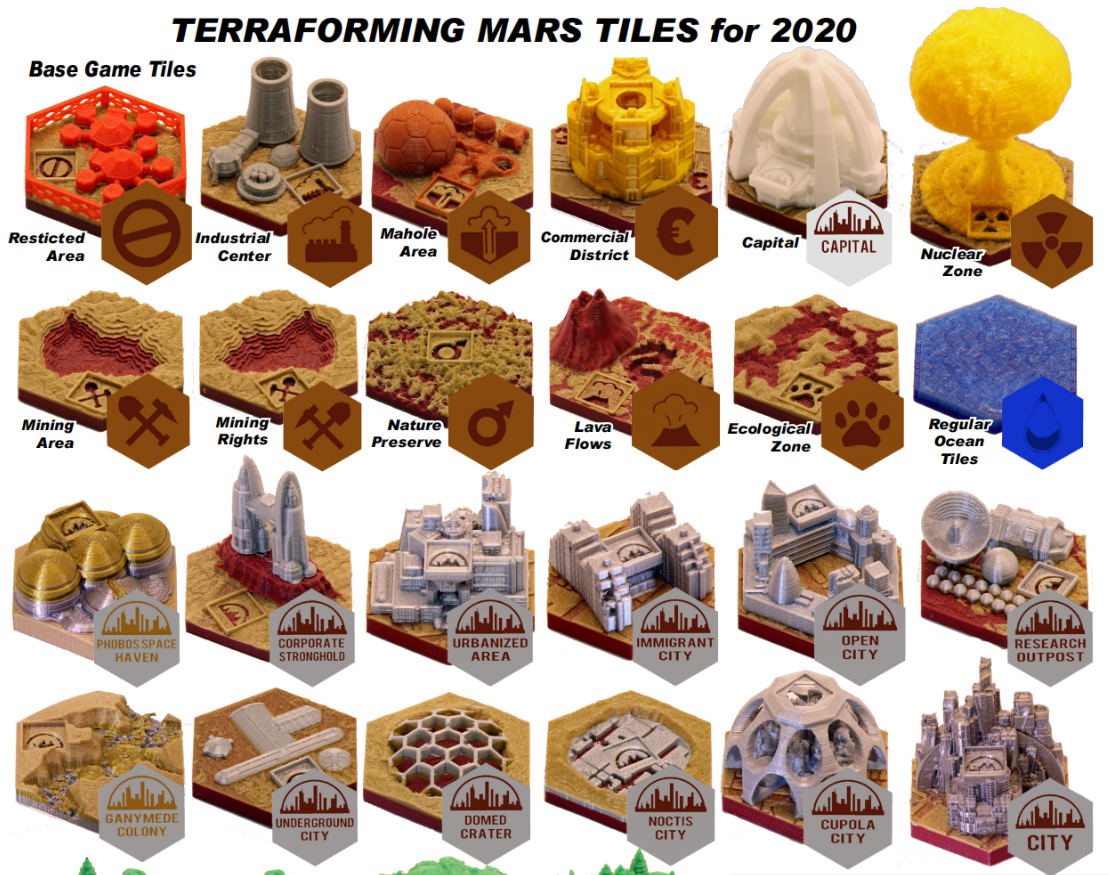RifRaf Terraforming Mars Tiles Full Set 重塑火星Token 来自 Type-Teng - MakerWorld
