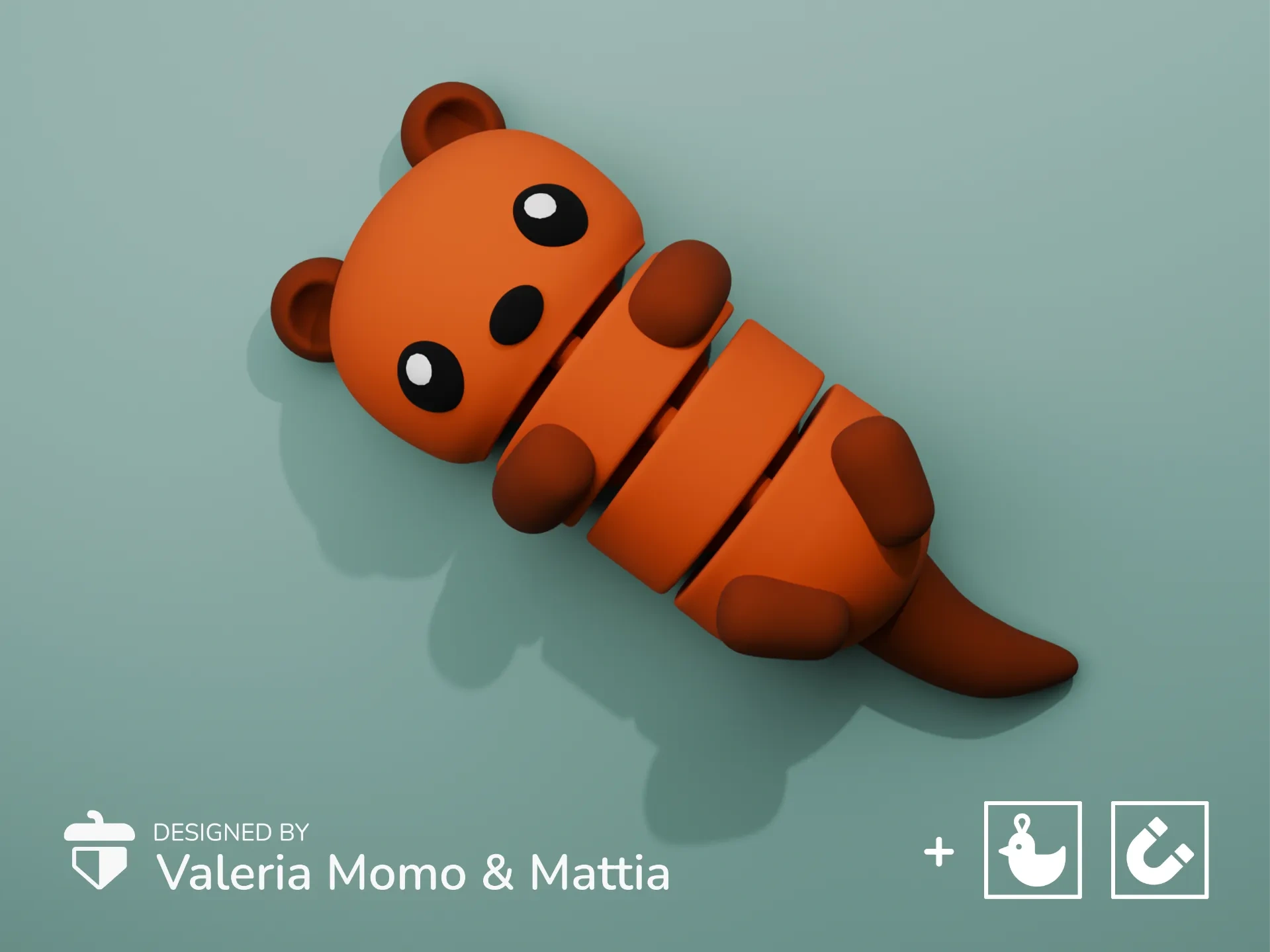 Cute Flexi Pets Otter (Keychain & Magnet) 来自 Valeria Momo & Mattia ...