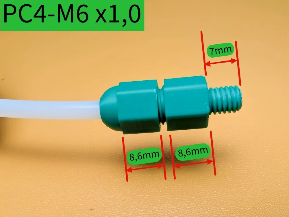 PC4-M6x1.0 PTFE管线连接器 - 免费 3D 打印模型 - MakerWorld