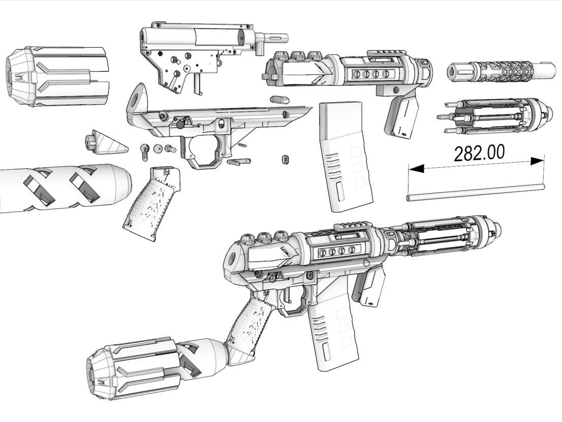 沙扎比款科幻SQB快乐瓶发射器 来自 小猫的胡思乱想 MakerWorld：免费下载 3D 模型