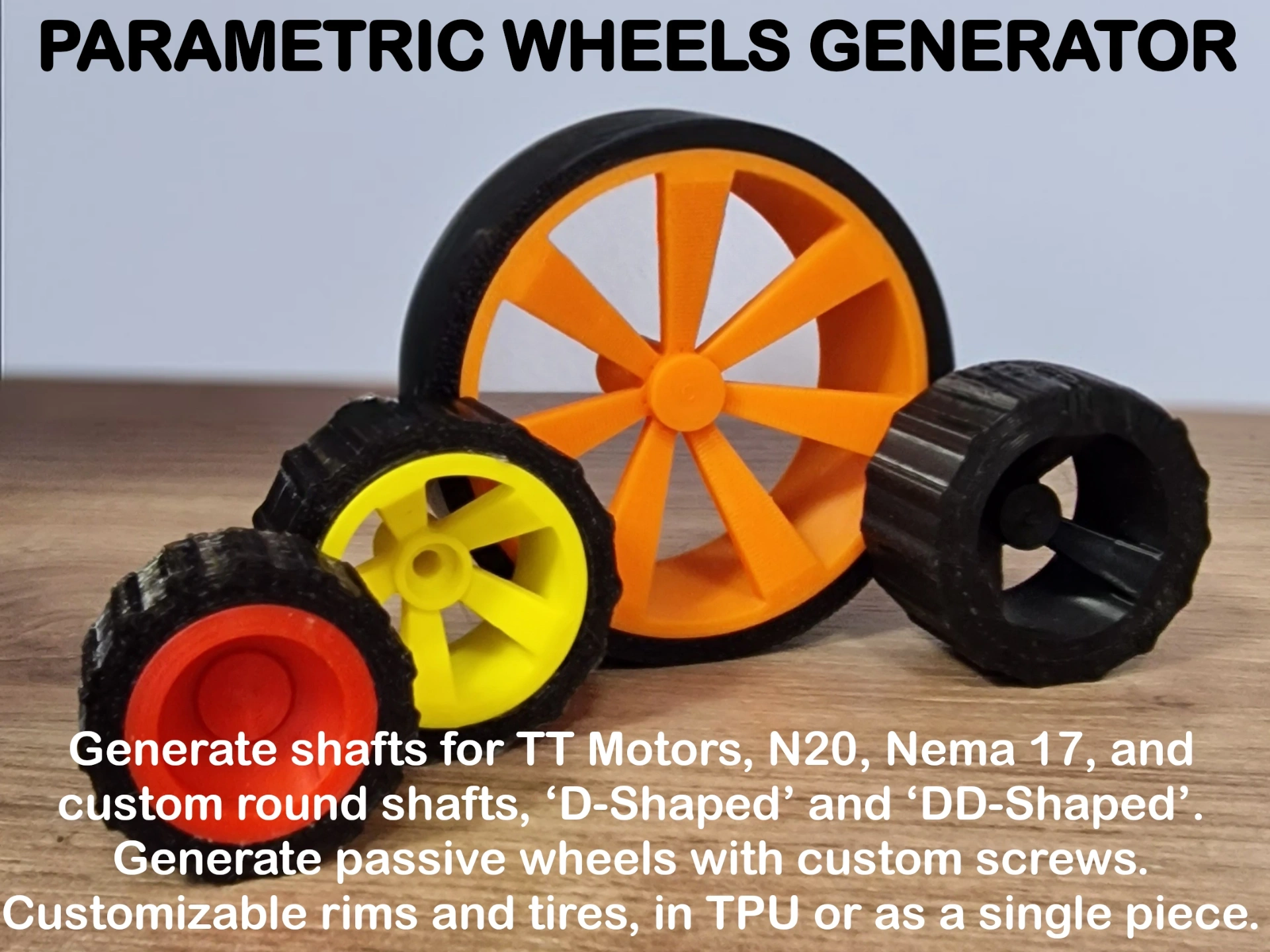 Parametric Wheels Generator for RC and DIY Robot 来自 IQELIX - MakerWorld