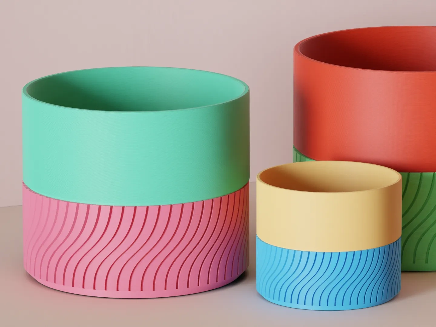 Spiral Plant Pot Vase. Two Part With Drainage. 来自 Abstractia Design ...