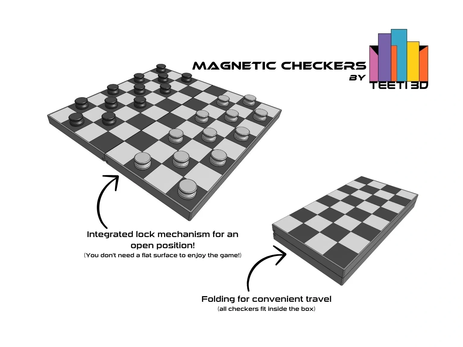 Magnetic Checkers by TeeTi3D 来自 TeeTi3D - MakerWorld