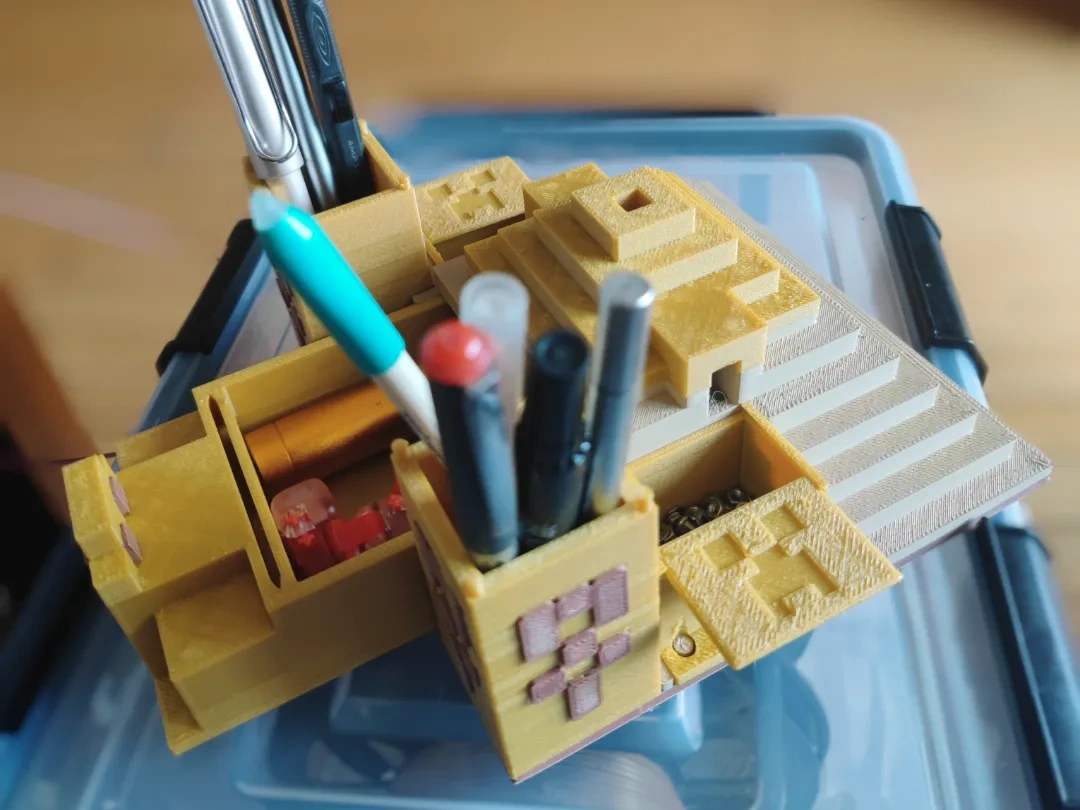 Minecraft desktop storage organizer 来自 Taiko - MakerWorld