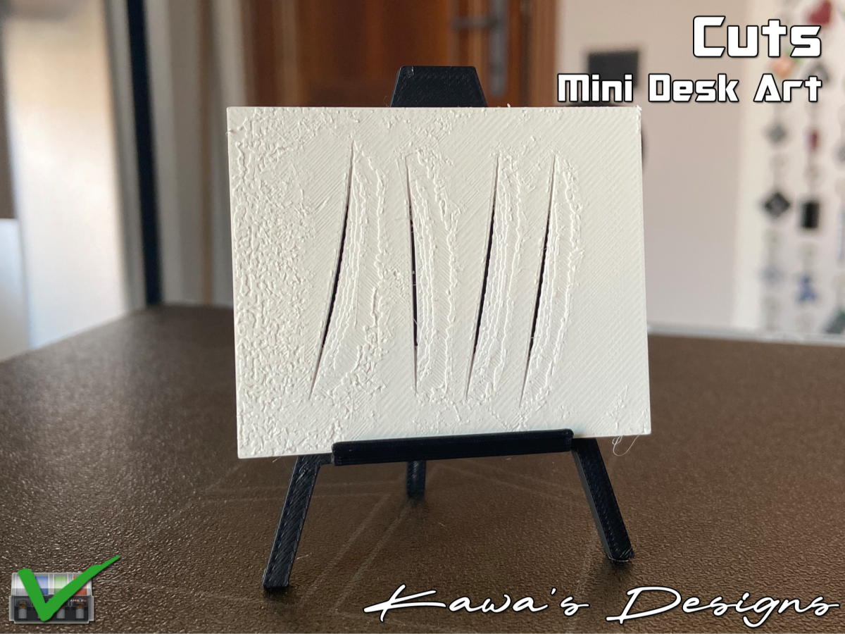 迷你桌面艺术切割 (卢西奥·丰塔纳) 来自 Kawa's Designs MakerWorld：免费下载 3D 模型