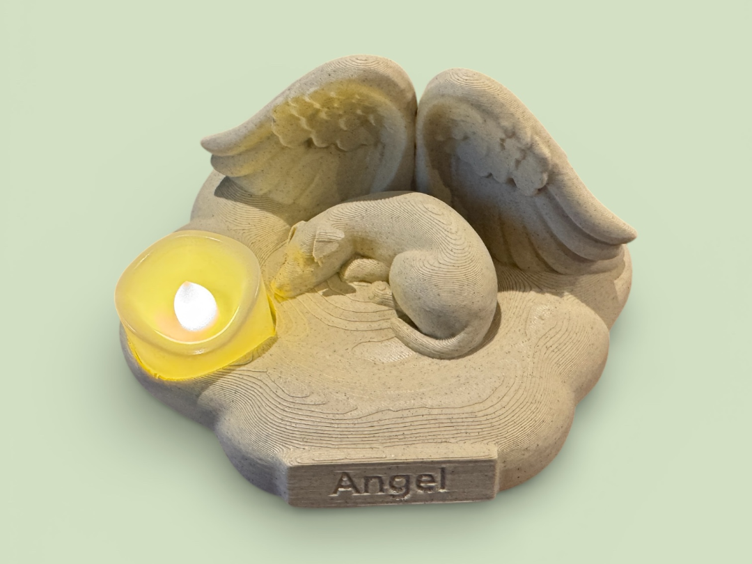 云端天使杰克罗素梗纪念雕塑 - 免费 3D 打印模型 - MakerWorld