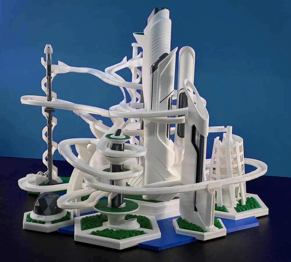 NeoHexa都市弹珠跑道——未来动感 来自 Structales - Roadrunner4d MakerWorld：免费下载 3D 模型