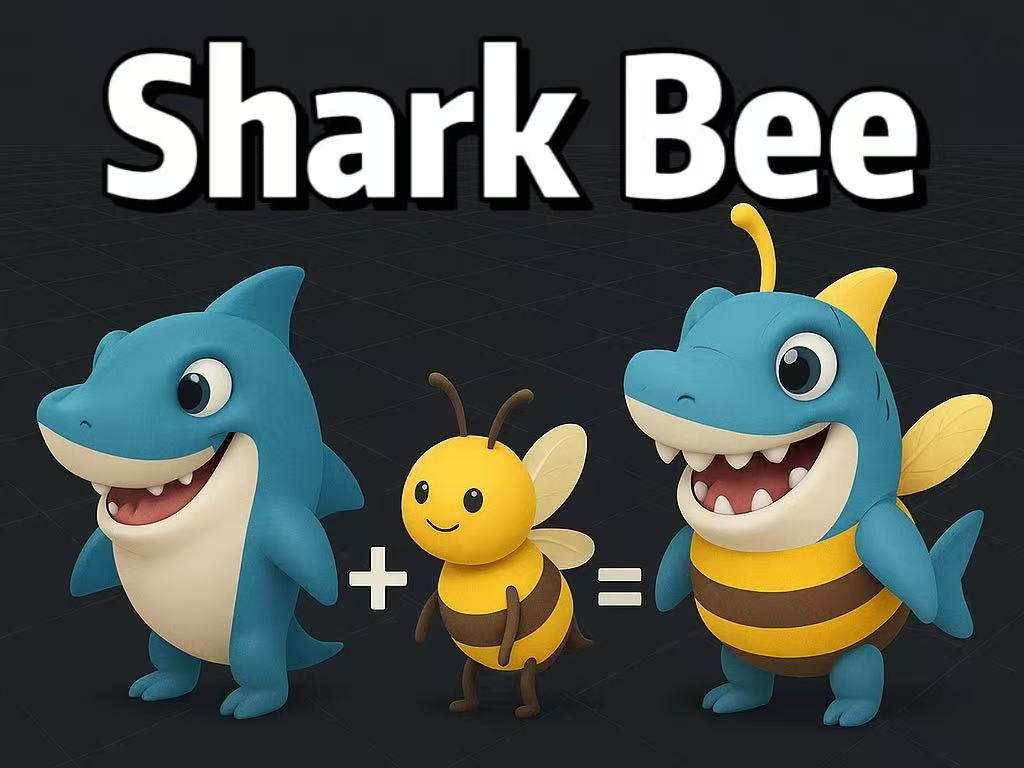 shark bee 送给你'喜欢'的人 来自 Zp MakerWorld：免费下载 3D 模型