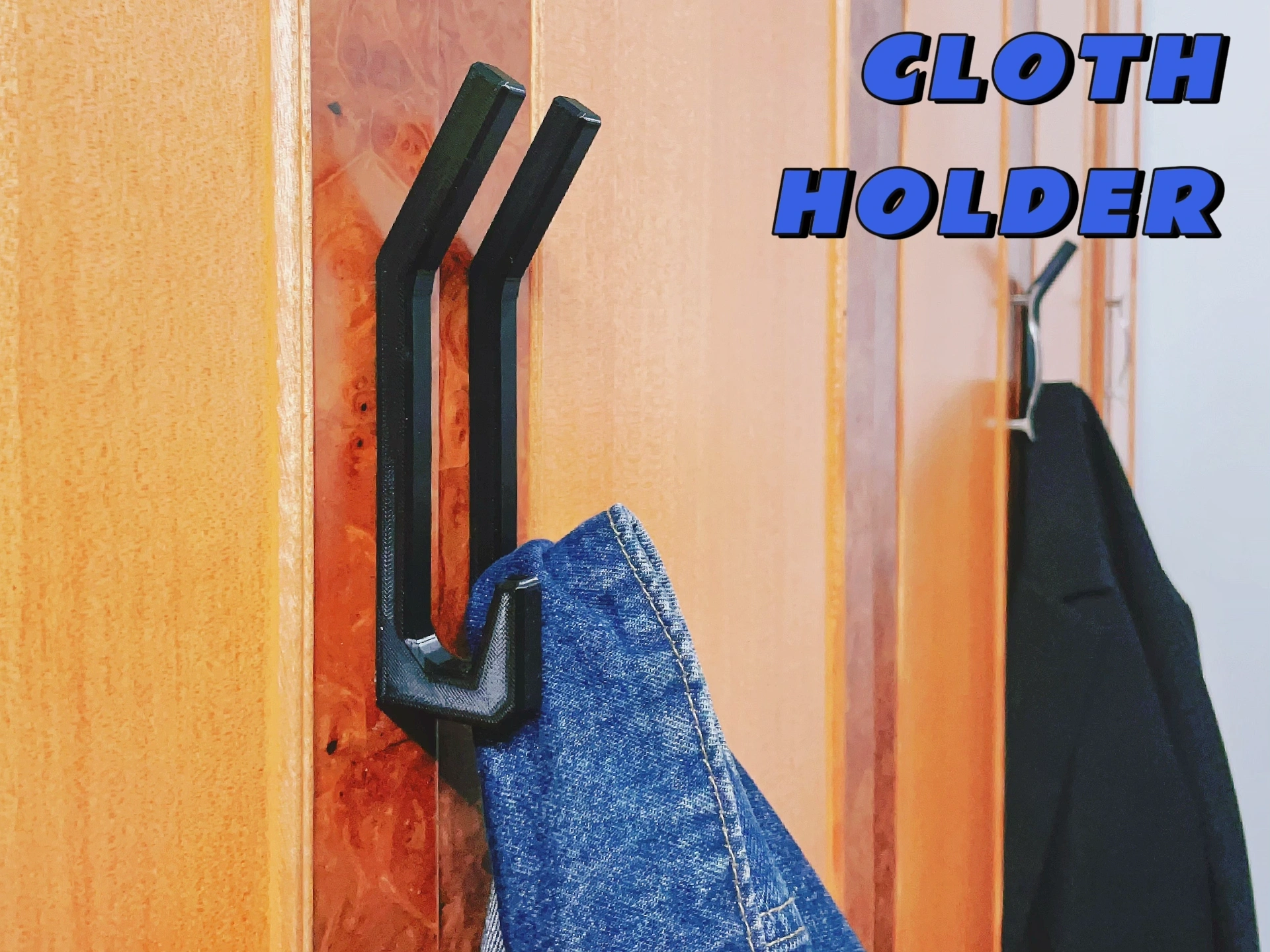 Cloth hanger for Cabinet door handle 衣柜的衣服挂钩拉手 来自 CLONG - MakerWorld