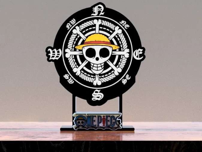 One Piece Pirate King Compass LED Lightbox & Stand 来自 MFDesigns3D ...
