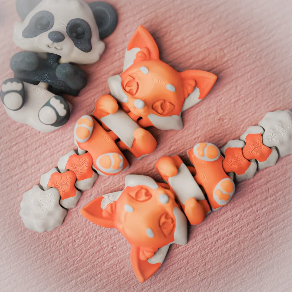 可爱的可动狐狸 来自 Amy CR MakerWorld：免费下载 3D 模型