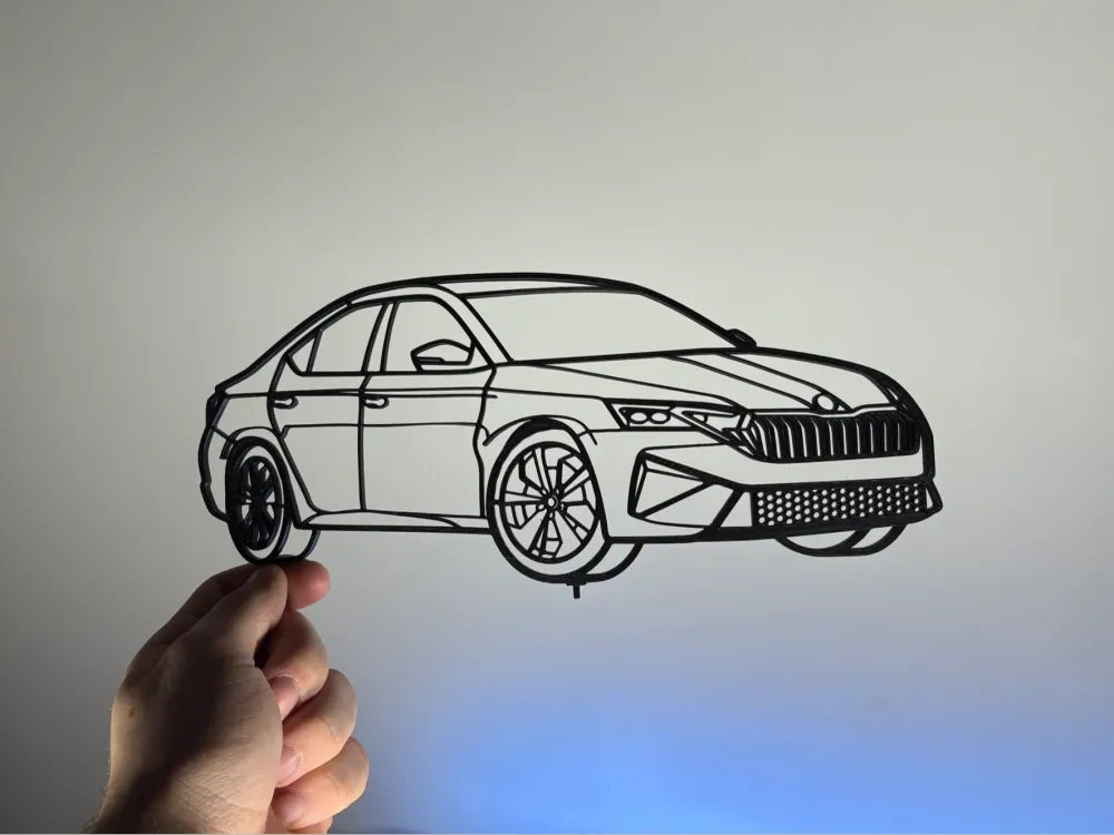 Skoda Octavia RS 墙面艺术 / 剪影 来自 Cragly MakerWorld：免费下载 3D 模型