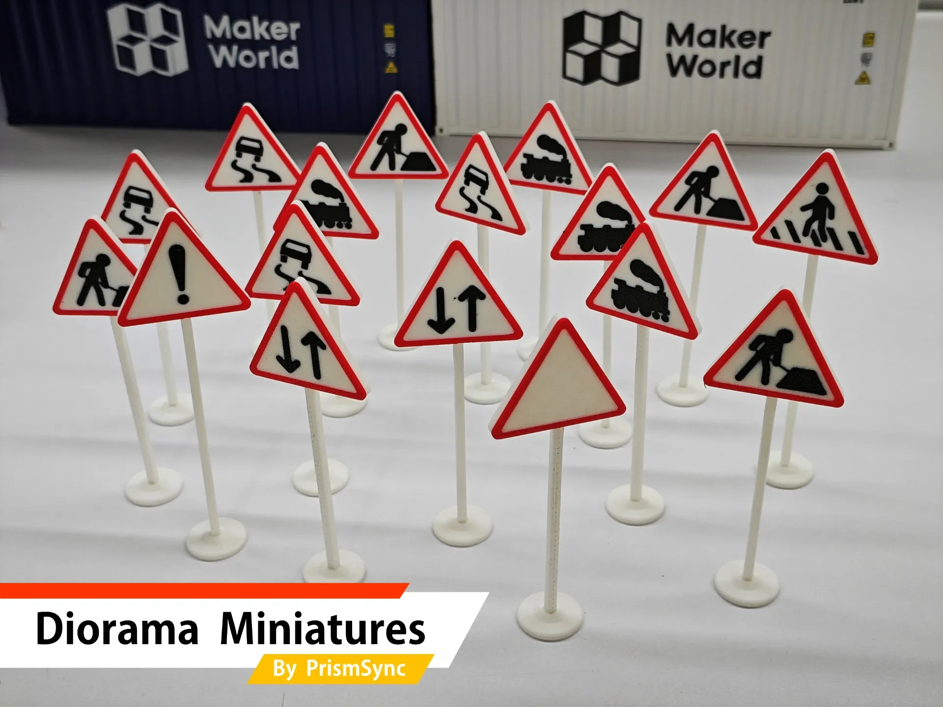 [Diorama Miniature]Triangular Warning Traffic Sign 来自 Prism_Sync ...