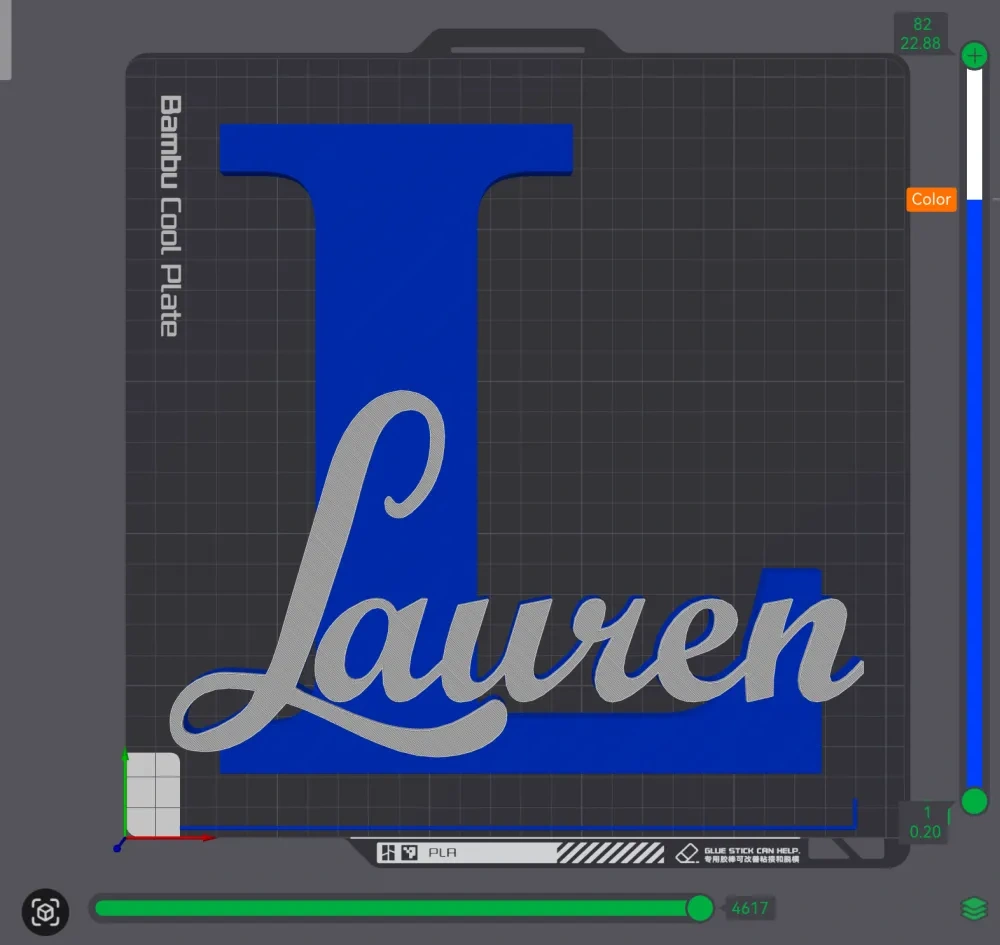 LAUREN 姓名牌装饰品 首字母 - 免费 3D 打印模型 - MakerWorld