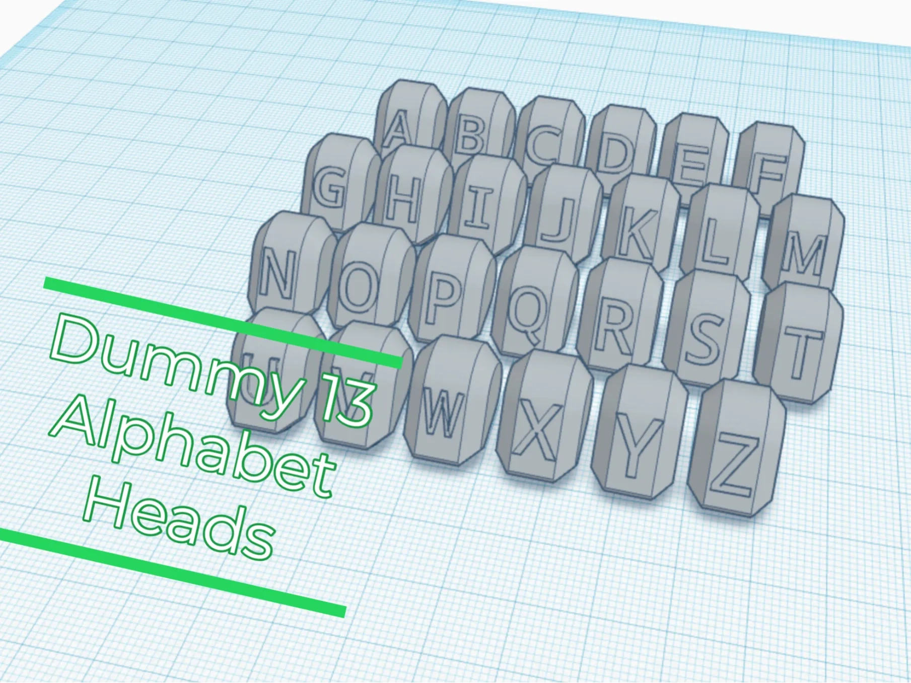 Alphabet Heads for Dummy 13 二次创作 - 来自 delibelli MakerWorld：免费下载 3D 模型