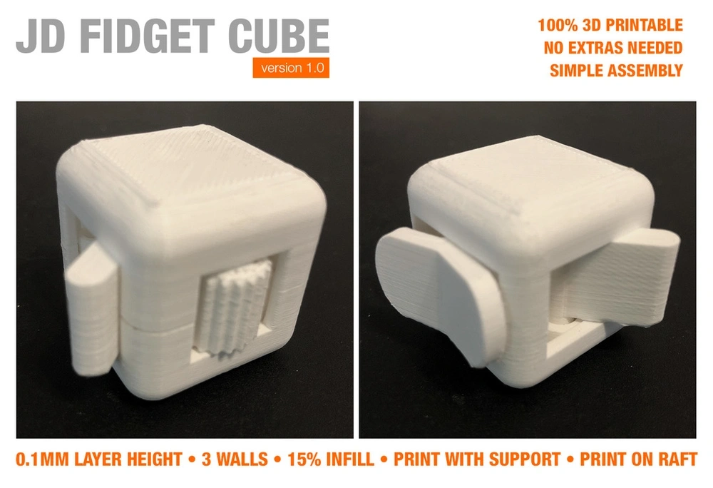 JD Fidget Cube V2 来自 jakobdam - MakerWorld