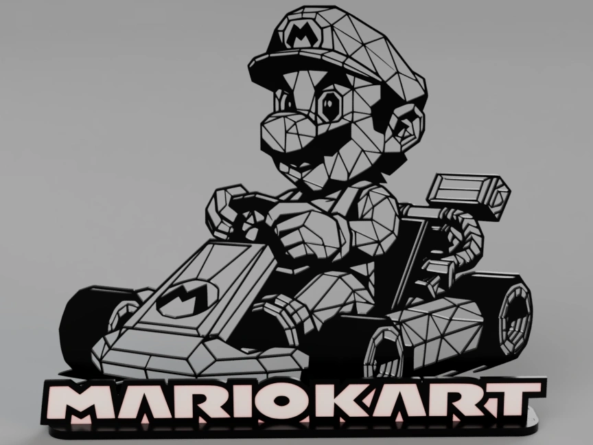 Low poly Super Mario from MK with stand 来自 Forest87 - MakerWorld