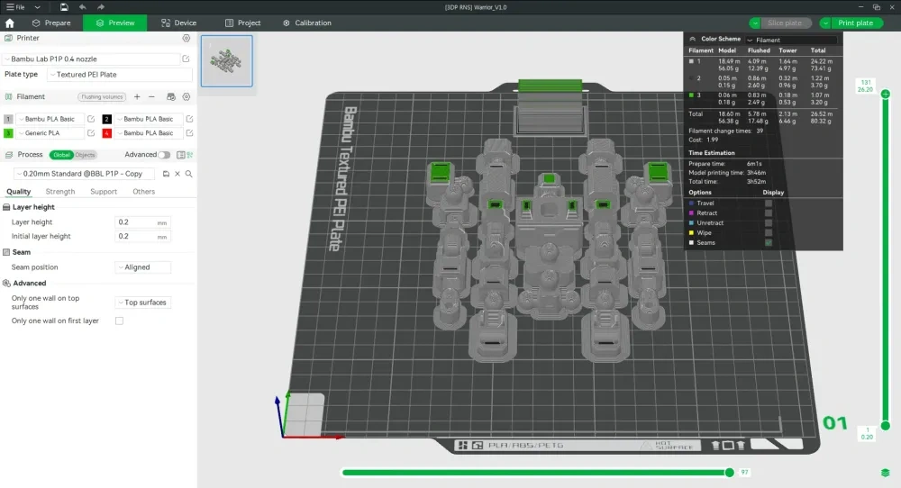 [3DP RNS] Warrior_V1.0 (AMS) 来自 3DP RNS MakerWorld：免费下载 3D 模型