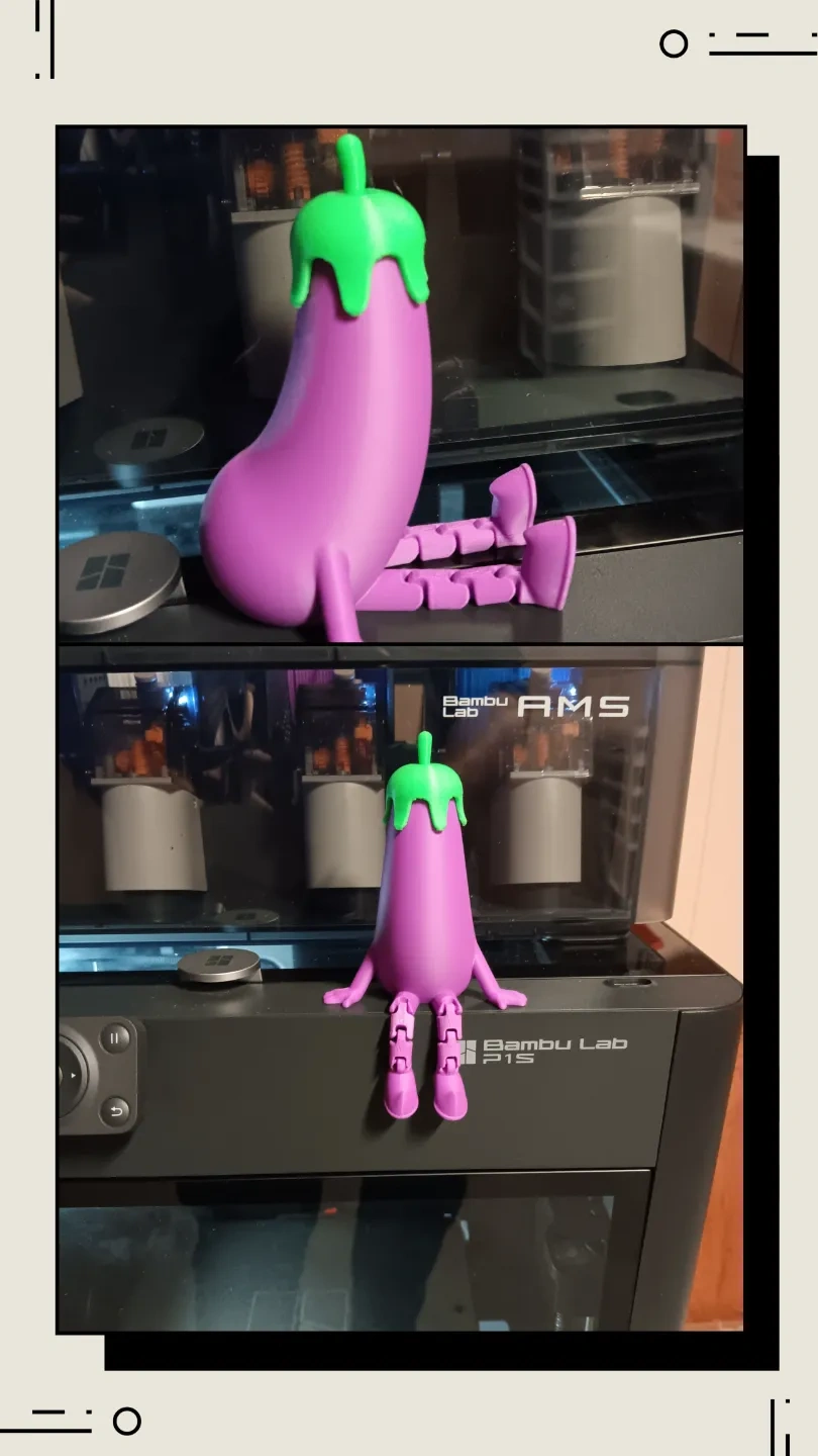 茄子玩偶 来自 AmishAtlas Designs MakerWorld：免费下载 3D 模型