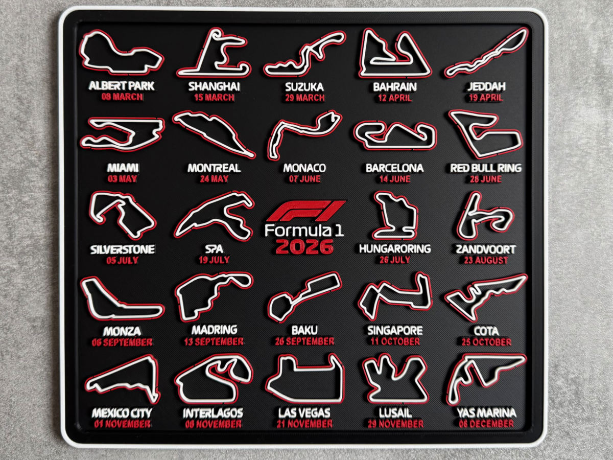 F1 2026赛道日历 – 赛段 - 比赛日期 - 免费 3D 打印模型 - MakerWorld