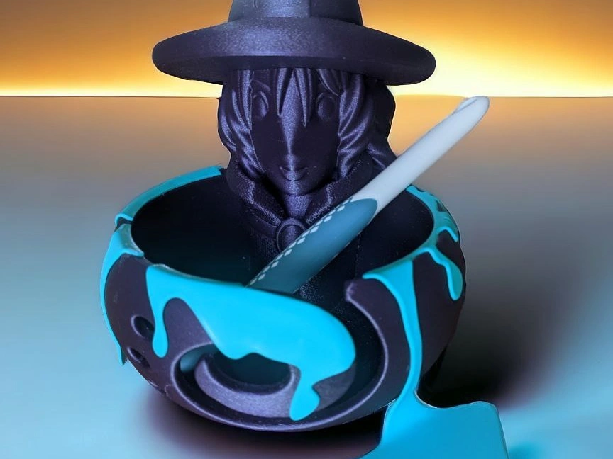 Yarn Bowl (cauldron with witch) 来自 mischorradas3d - MakerWorld