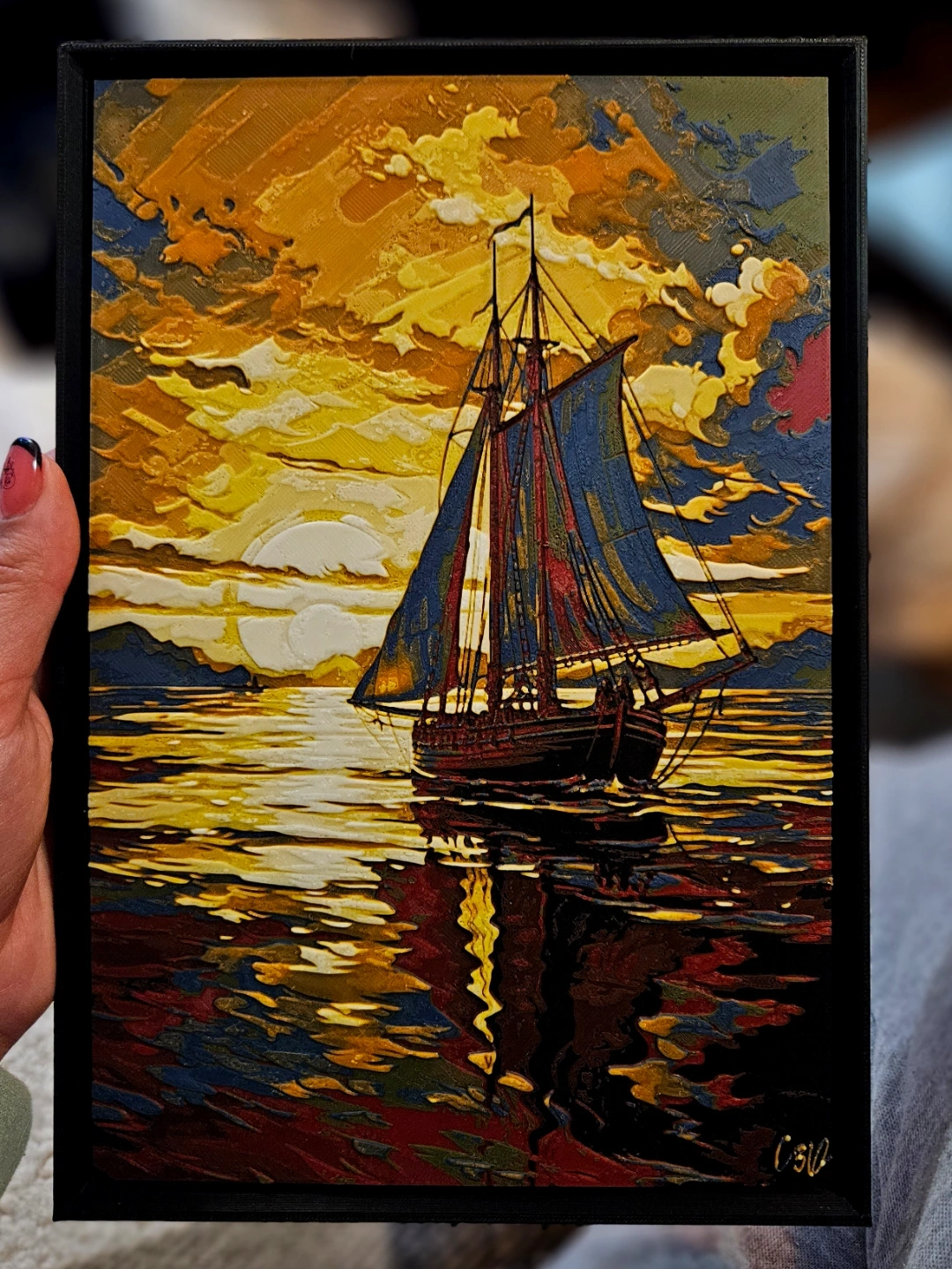 驶向日落 - HueForge 来自 C3D - MakerWorld