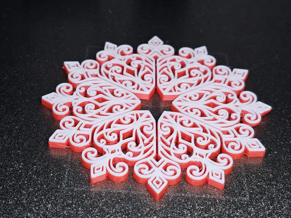 雪花杯垫 - 免费 3D 打印模型 - MakerWorld