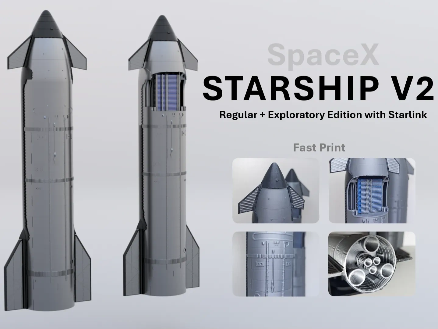 Starship V2 来自 电容电阻分不清 Anxiety MakerWorld：免费下载 3D 模型