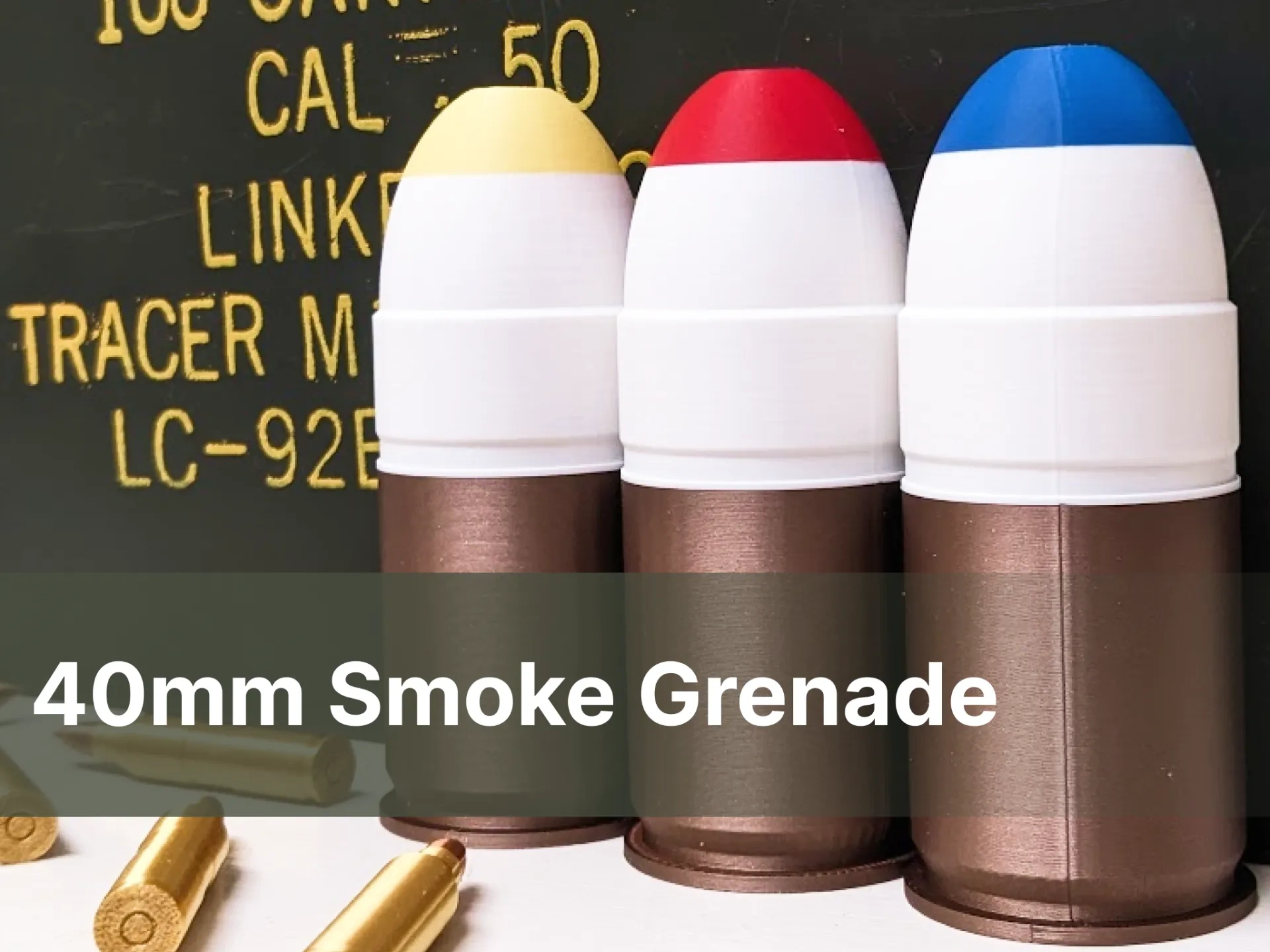 40mm Smoke Grenade Launcher Round | Print in Place 来自 Rexi Labs ...