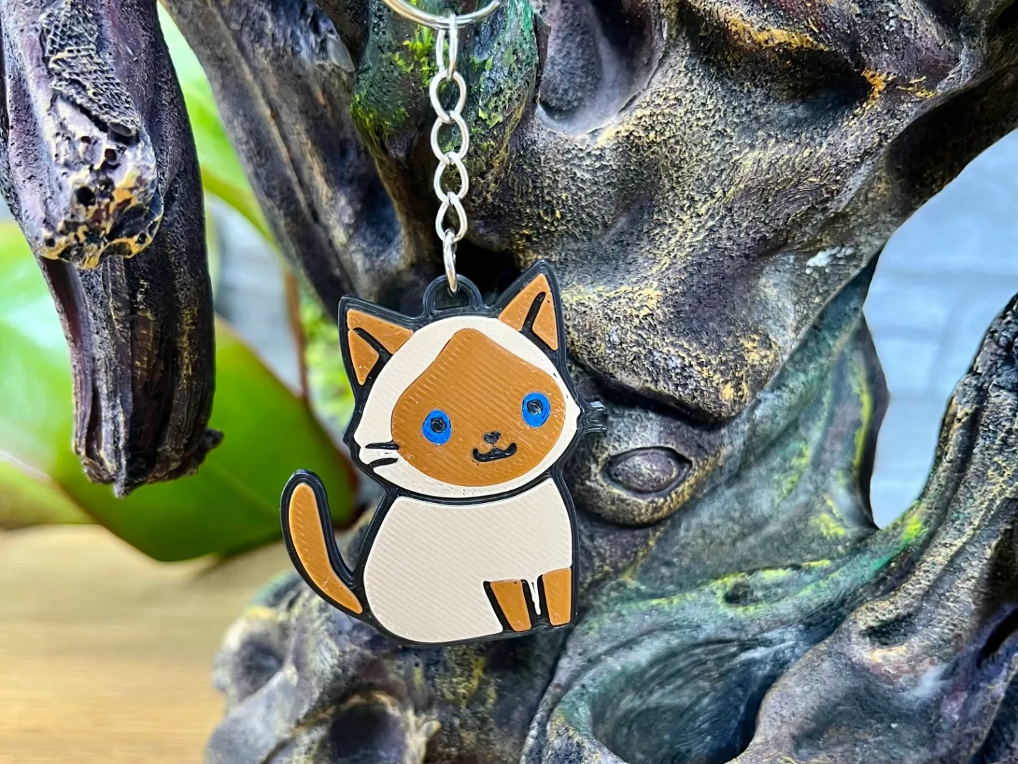 Cute Siamese Cat Keychain with Blue Eyes 来自 az - MakerWorld