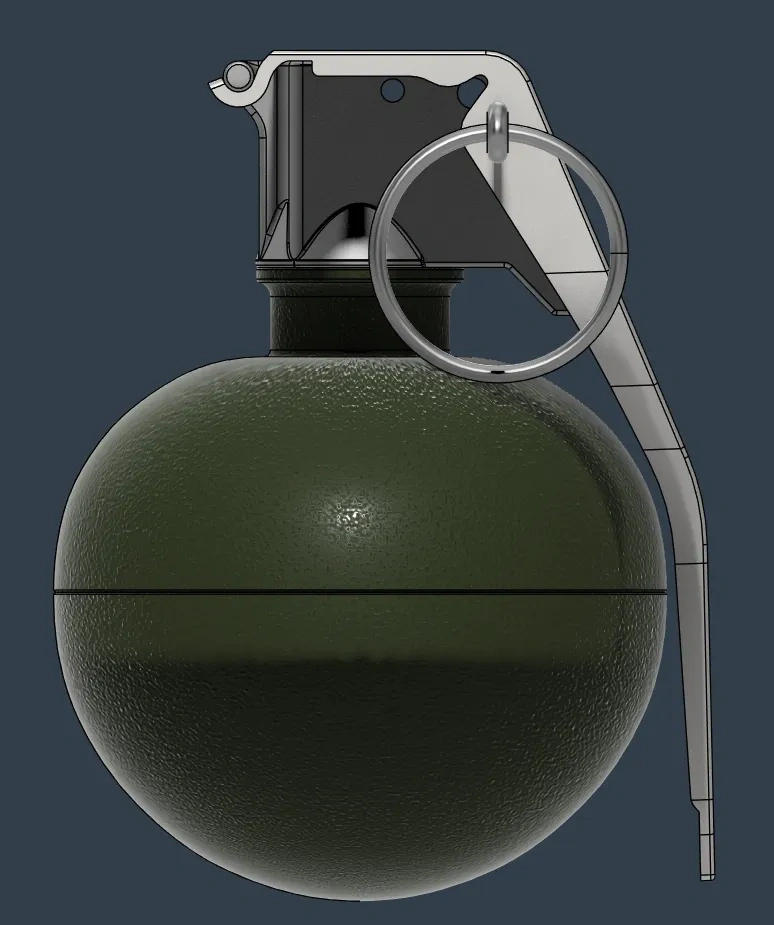 M67手雷无五金件全打印可操作模型 来自 起不早 MakerWorld：免费下载 3D 模型