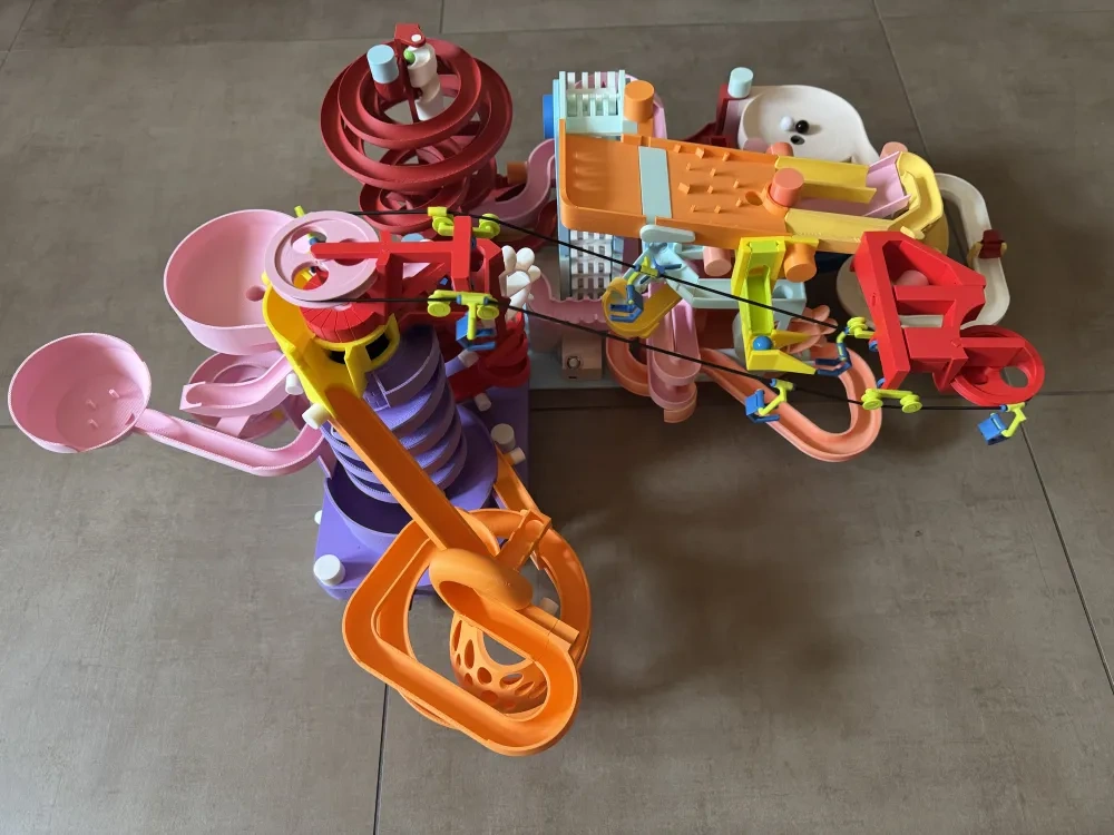 弹珠跑道003七路缆车附加组件 来自 MplusM MakerWorld：免费下载 3D 模型