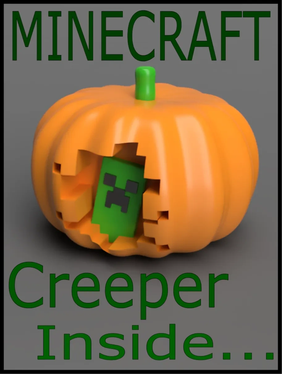 Minecraft Pumpkin 'Creeper Inside' 来自 DelPrints - MakerWorld
