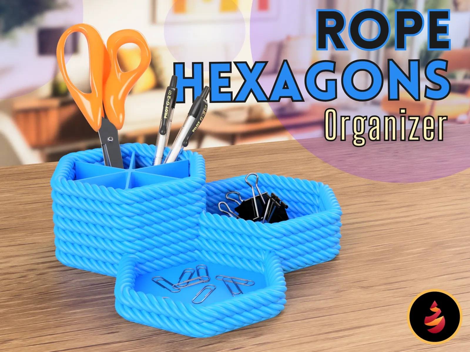 Rope Hexagons Organizer 来自 JamesThePrinter - MakerWorld