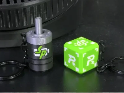 RoboMaster机甲大师 M3508直流无刷减速电机钥匙扣（自行填色去除队徽即可） 来自 Amooos MakerWorld：免费下载 3D 模型