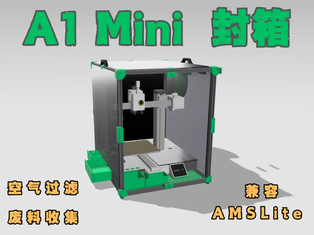 A1mini封箱支持AMS防潮保温上下分离带灯光过滤排气全能版A1 mini MINI@我是小一灰 来自 一灰 MakerWorld：免费下载 ...