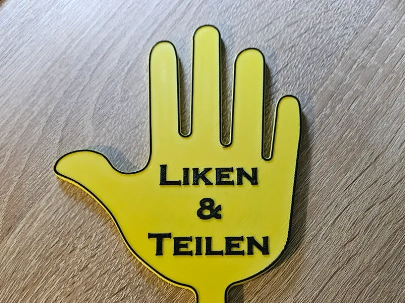 Hand Schild "Liken und Teilen" & "Vielen Dank" 来自 3D_Onkel - MakerWorld
