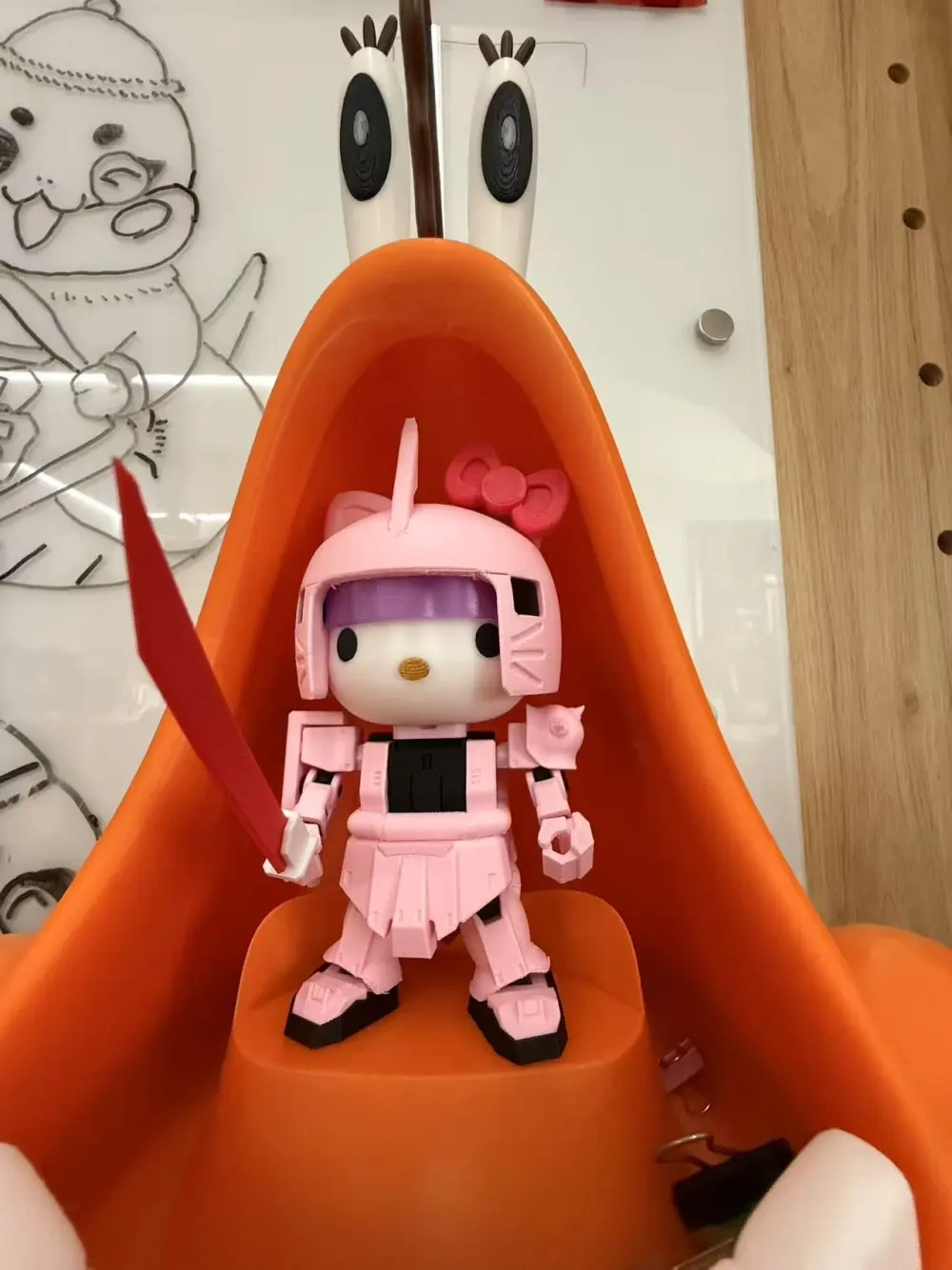 No AMS- 可动HelloKitty扎古（超多可动/160g/6.5h） 来自 肌肉弗兰奇 MakerWorld：免费下载 3D 模型