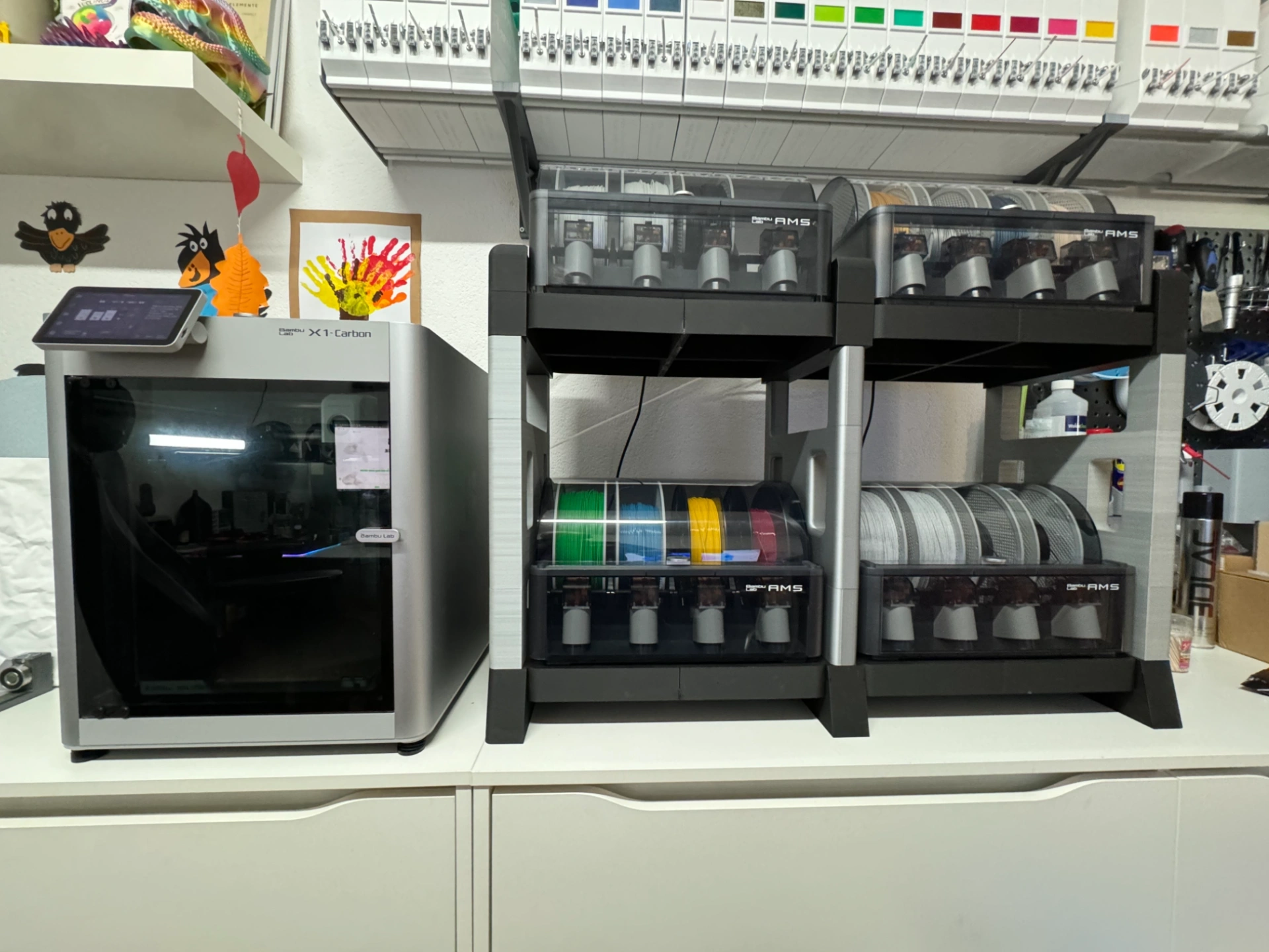 Bambu Lab AMS/AMS 2 Pro - 双/四/多层架 来自 Piddey MakerWorld：免费下载 3D 模型