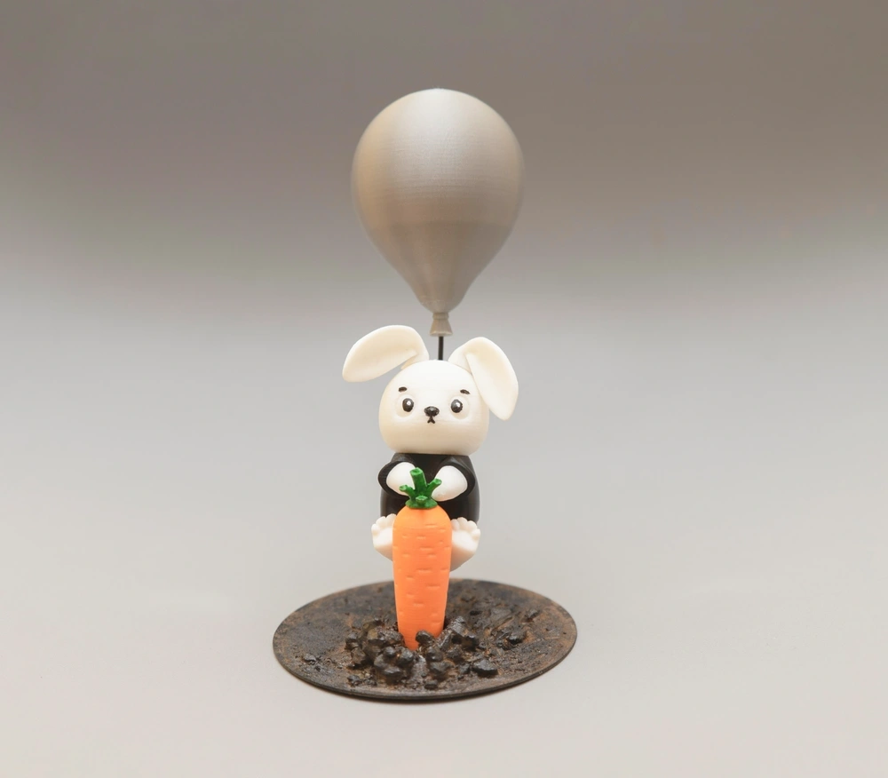 Cute figure of bunny infiltrator flying on balloon 来自 Sam HellMyth - MakerWorld