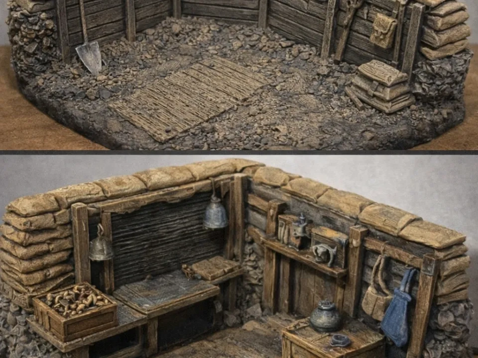 1418 32毫米 战棋游戏 DND 战壕 第1部分 - 免费 3D 打印模型 - MakerWorld