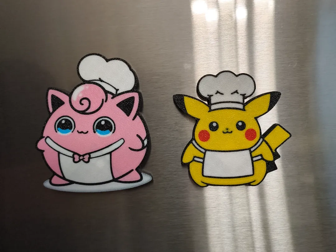 Pokemon Chef Fridge Magnets Pikachu & Jiggly Puff 来自 Visions ...