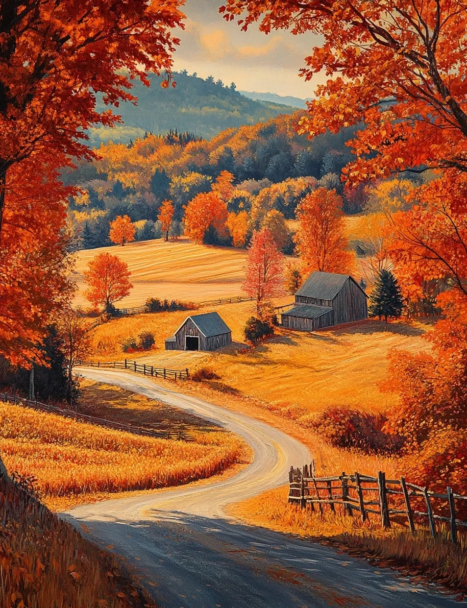 Autumn Farmhouse Lithophane 来自 GregR - MakerWorld