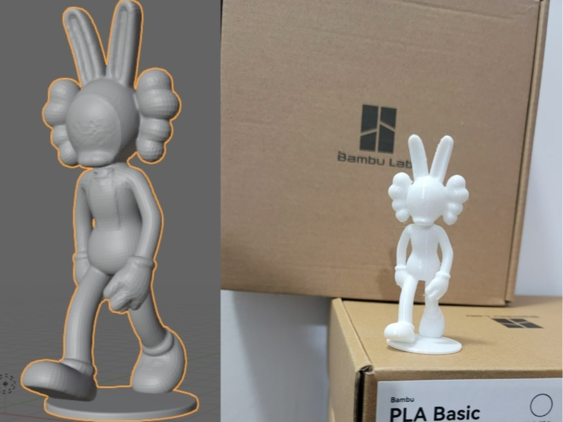 Kaws running bunny rabbit Bearbric 来自 竹子杂货铺 - MakerWorld