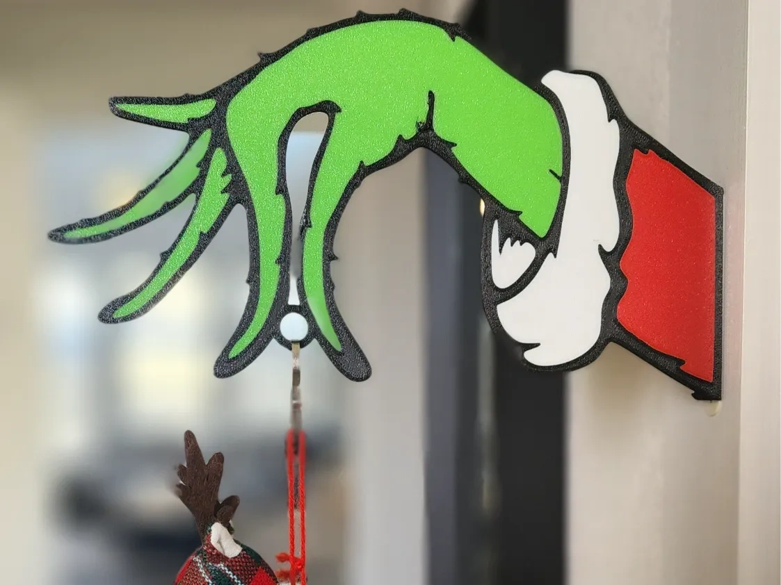 Grinch Hand Wall Mount Ornament/Mistletoe Hanger 来自 Diggle - MakerWorld