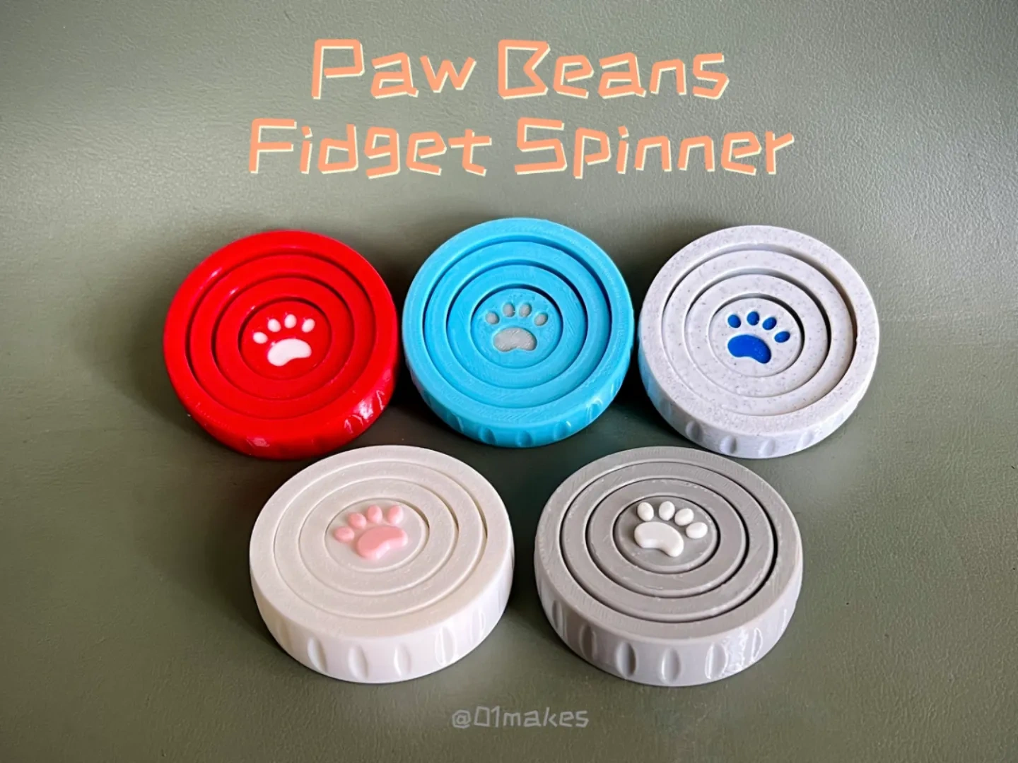Fidget Spinner Paw Toe Beans 来自 01makes - MakerWorld