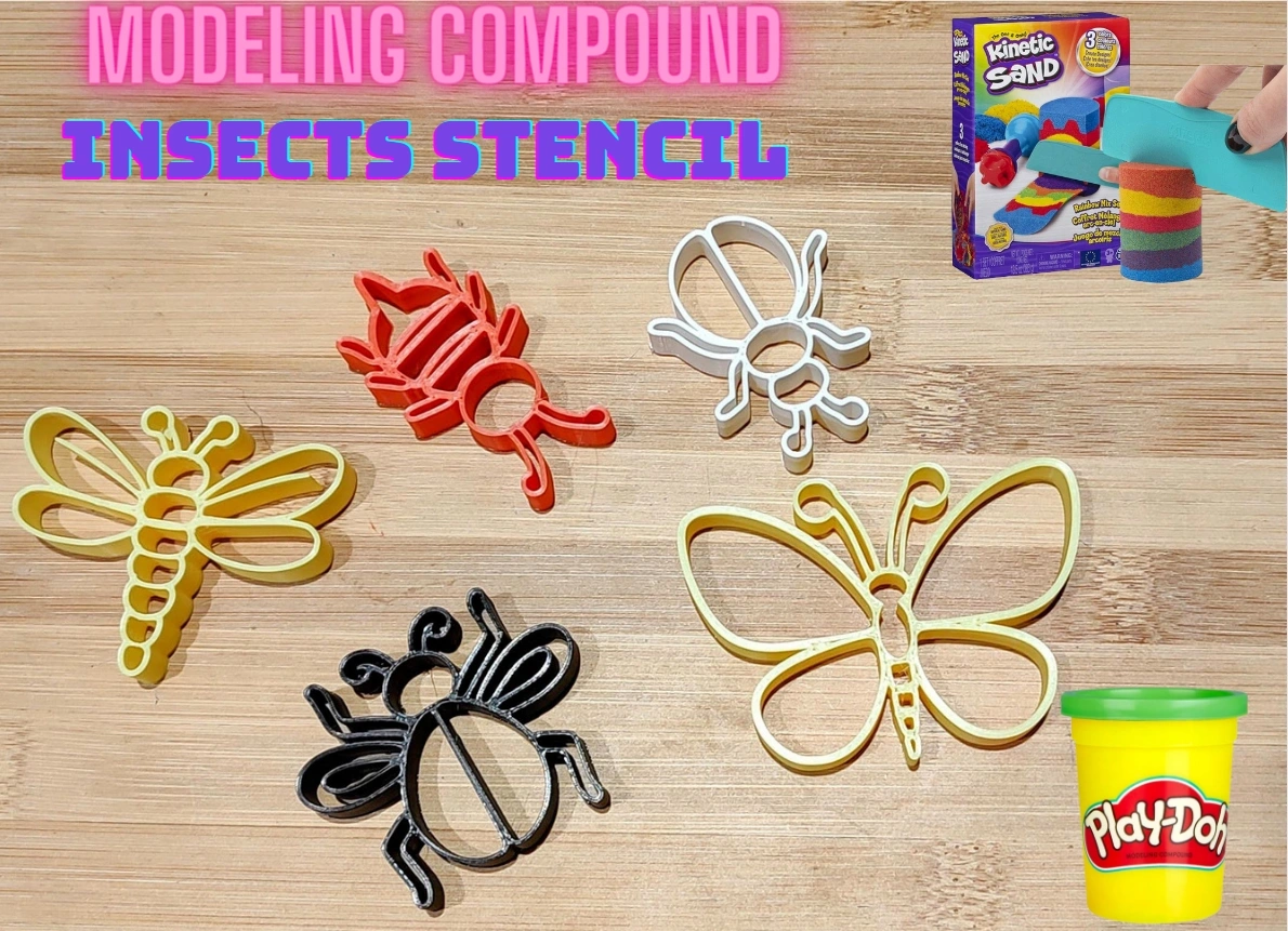 Modeling Kinetic sand , Play-Doh insects stencils 来自 porlock - MakerWorld