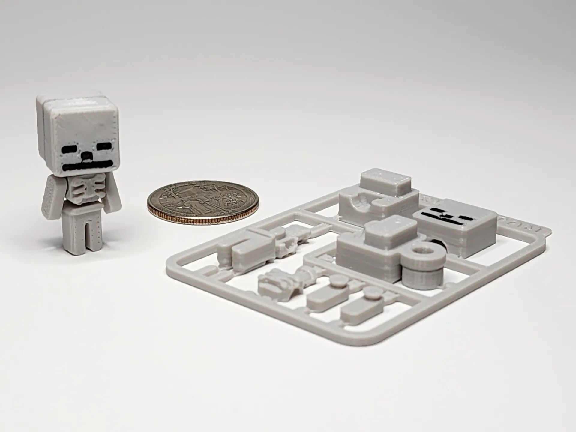 Minecraft-inspire Skeleton Minifigure Kit/Keychain 来自 chiz_m - MakerWorld